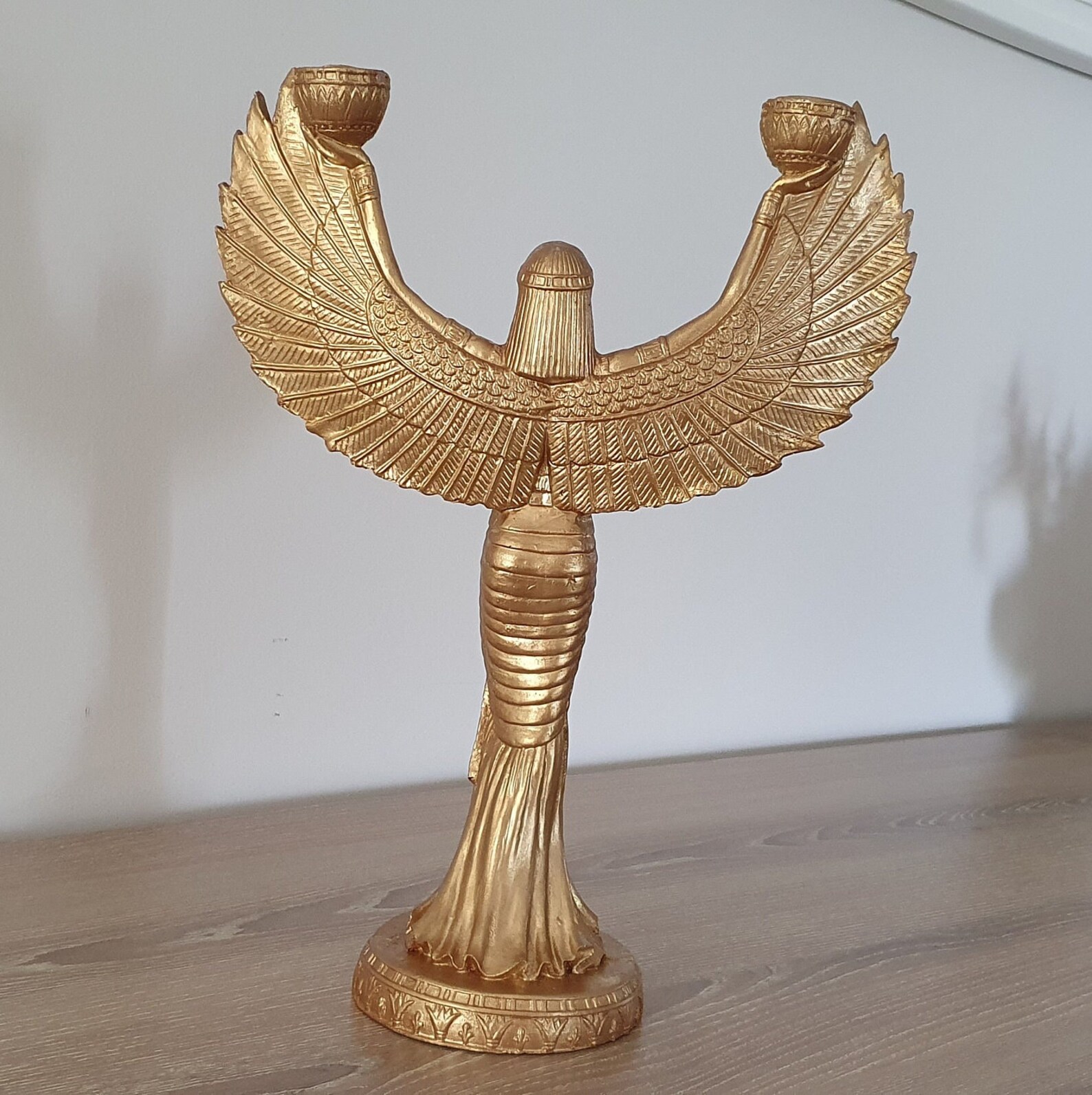 Ancient Isis Statue, Gold Isis Statue, Isıs Open Wings Statue, Goddess ...