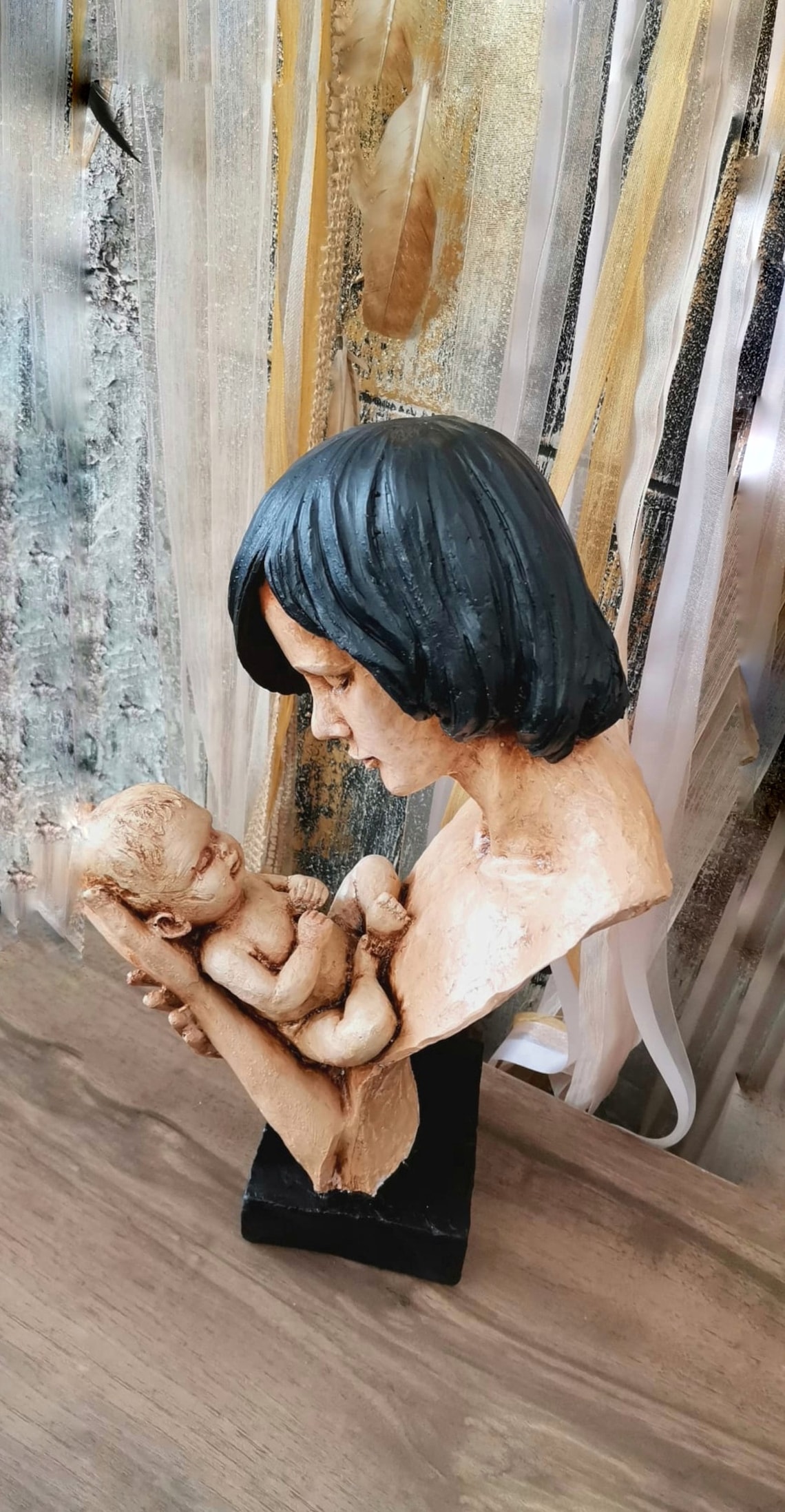 Mother and Baby Statue 14.17 Inch Large Lady Statue Baby - Etsy