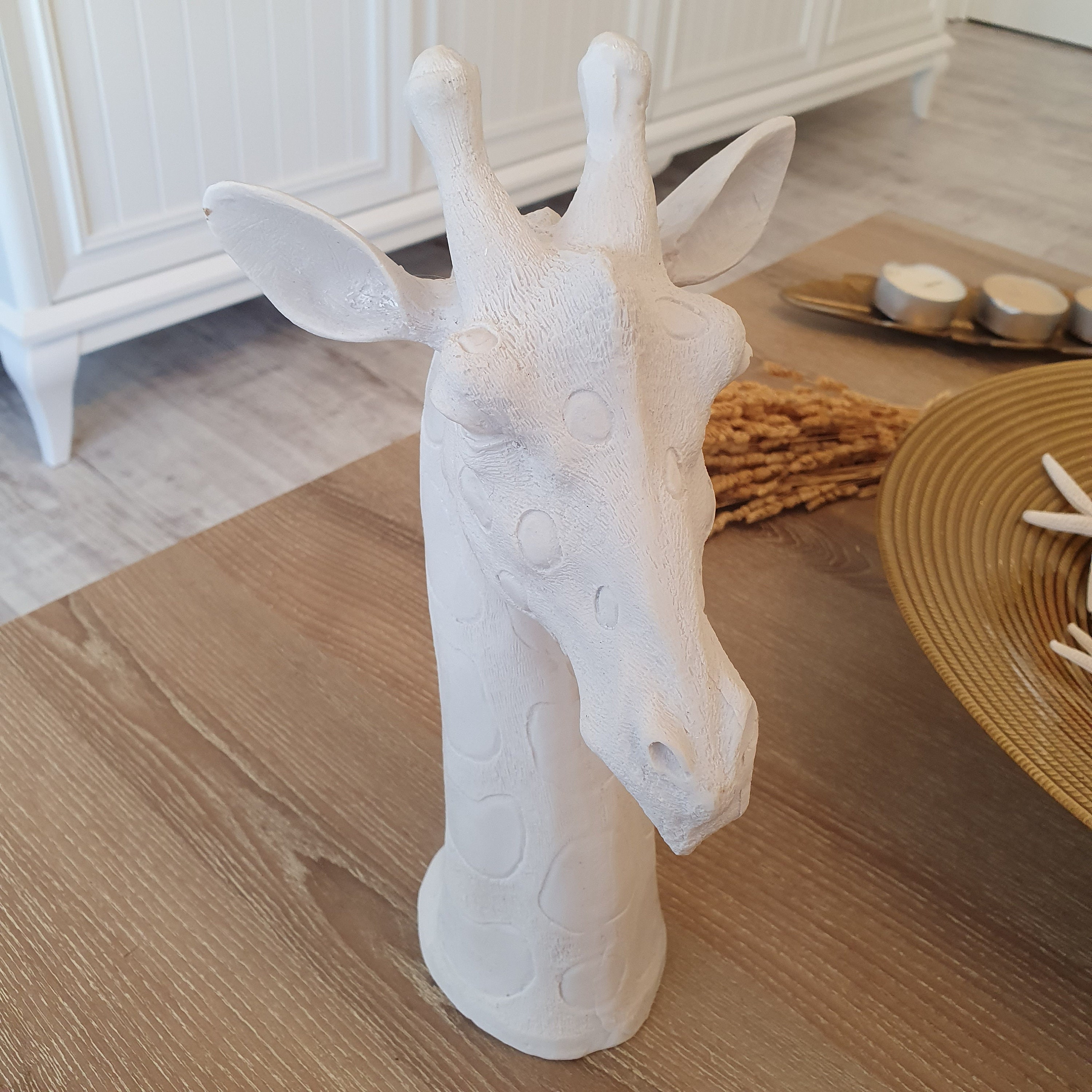 Large Giraffe Sculpture White Giraffe Figure 11.81 Inches | Etsy