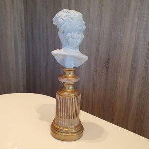 Large David Sculpture Statue, David Bust Statue, 11.81 Inches, White ...