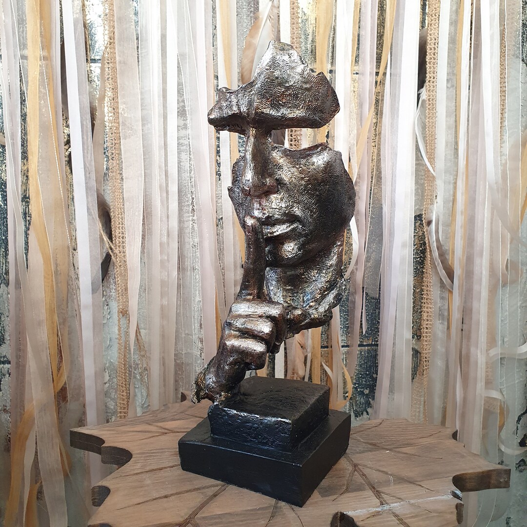 Large Silence Sculpture, Statue of Silence, Speak No Evil Mask ...