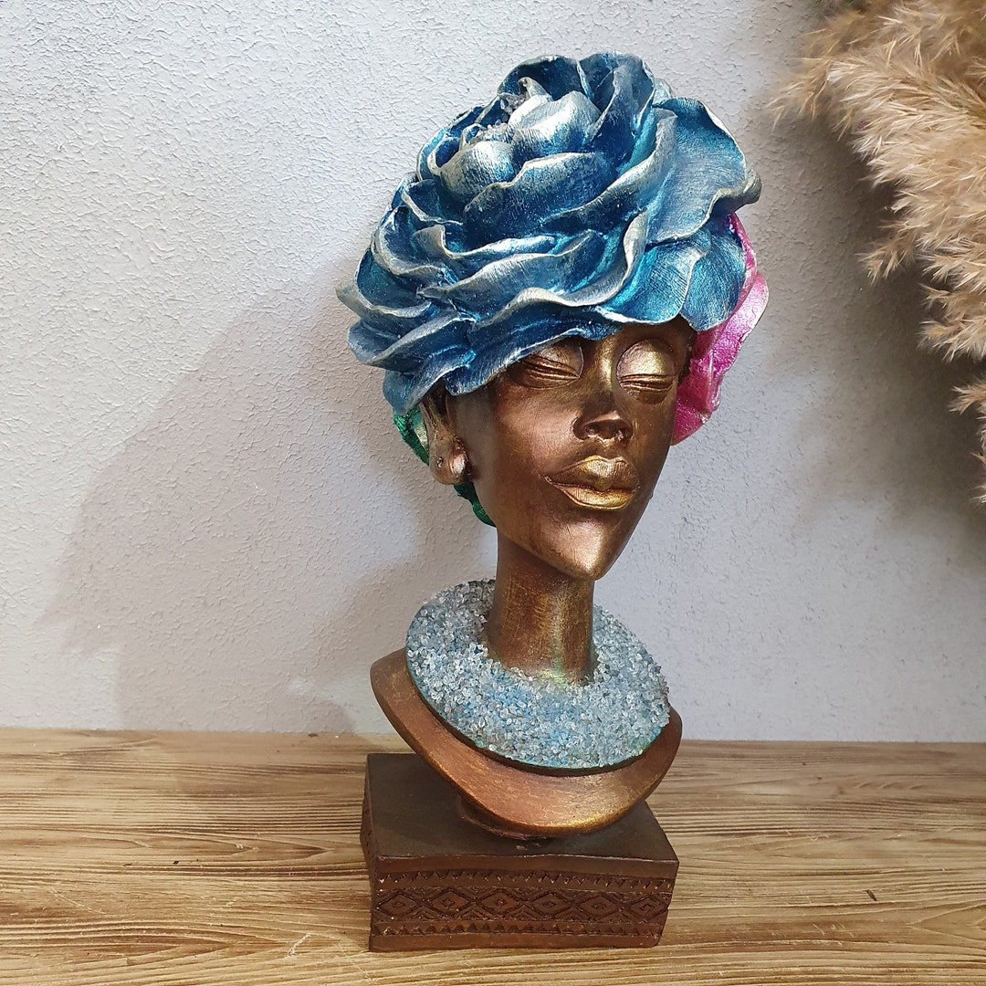 Floral Women's Sculpture, Woman Trinklet, Home Decor, Statue of a Woman ...