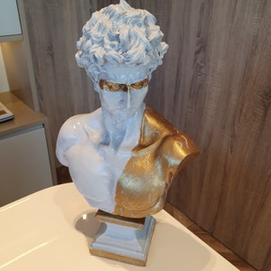 Handmade Large David Bust Statue, Modern Roman Sculpture (17.72 Inches ...