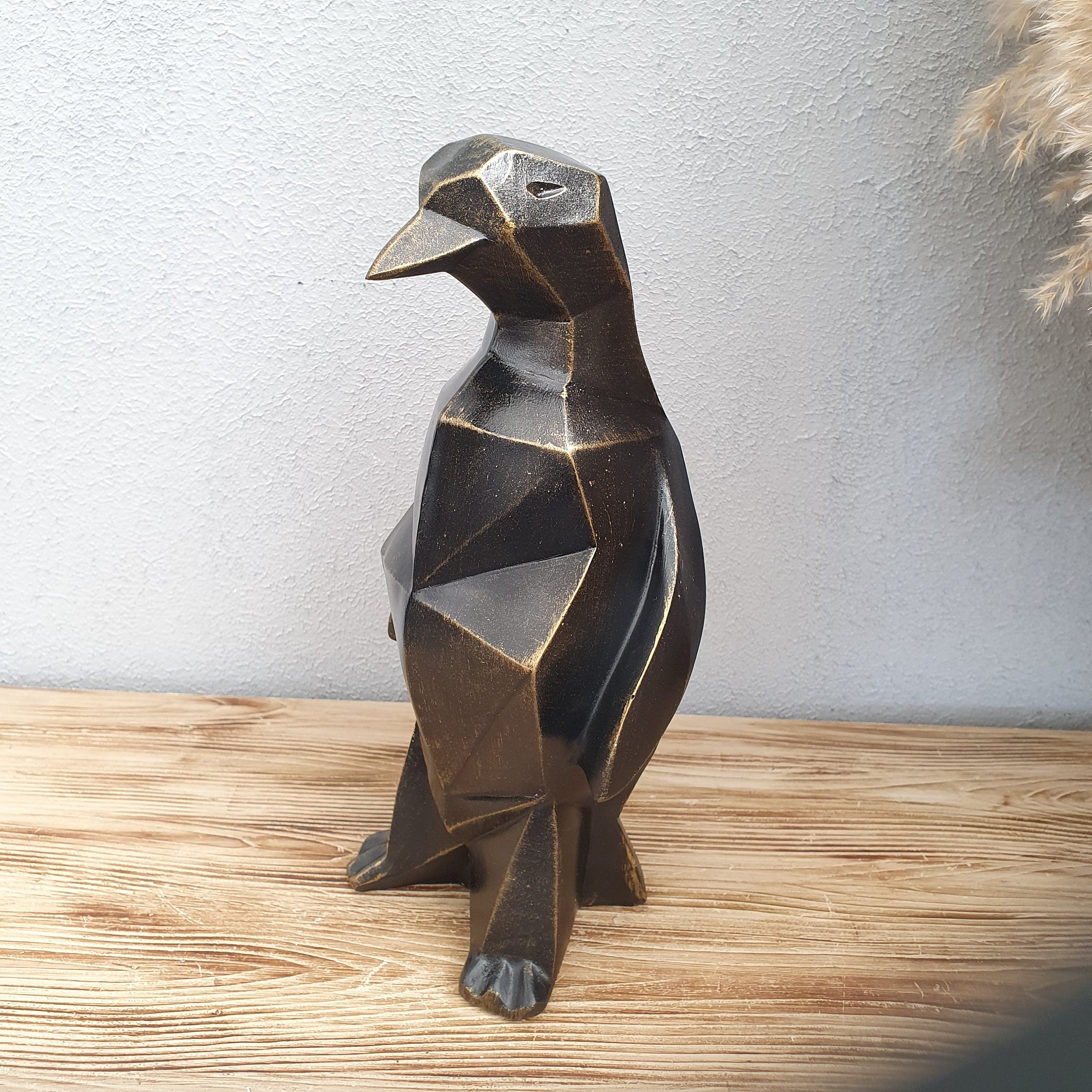 Decorative Cubic Penguin Statue Garden Sculpture Black - Etsy UK