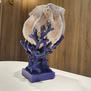 Decorative Sea Shell Sculpture, Sea Shell Statue, Home Decor, Large ...