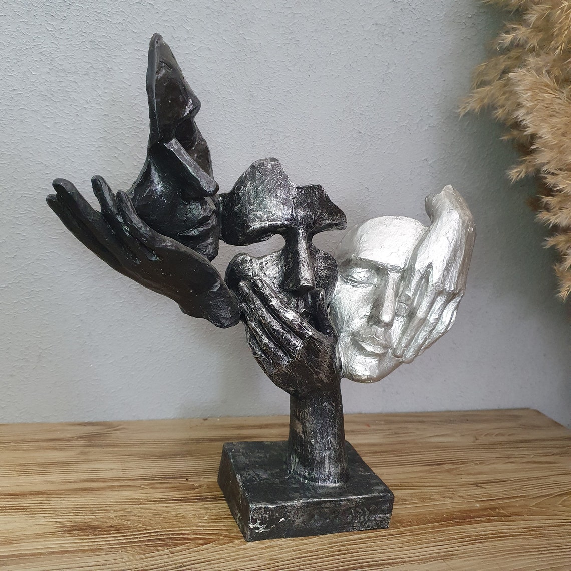 See No Evil Mask Sculpture, Modern Abstract Face Statue, Home Decor - Etsy