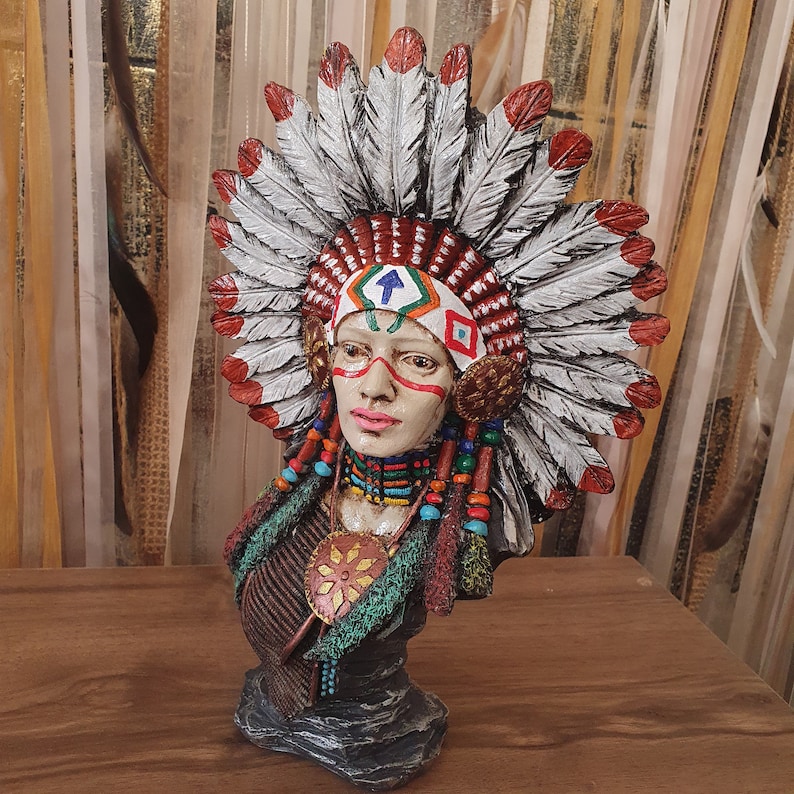 Native American Indian Woman Table Top Sculpture Indian - Etsy