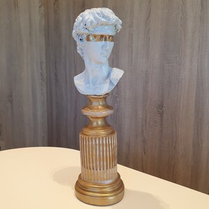 Large David Sculpture Statue, David Bust Statue, 11.81 Inches, White ...