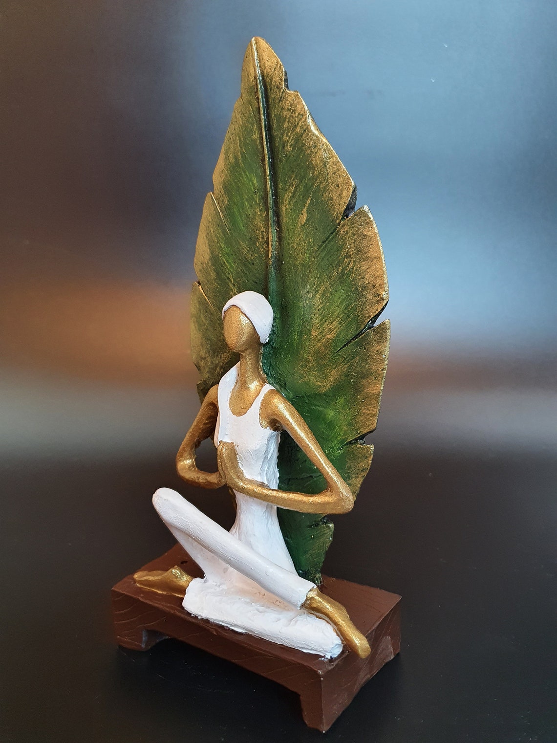 Handmade Yoga Girl Statue, Leafy Decor, Yoga Gifts - Etsy