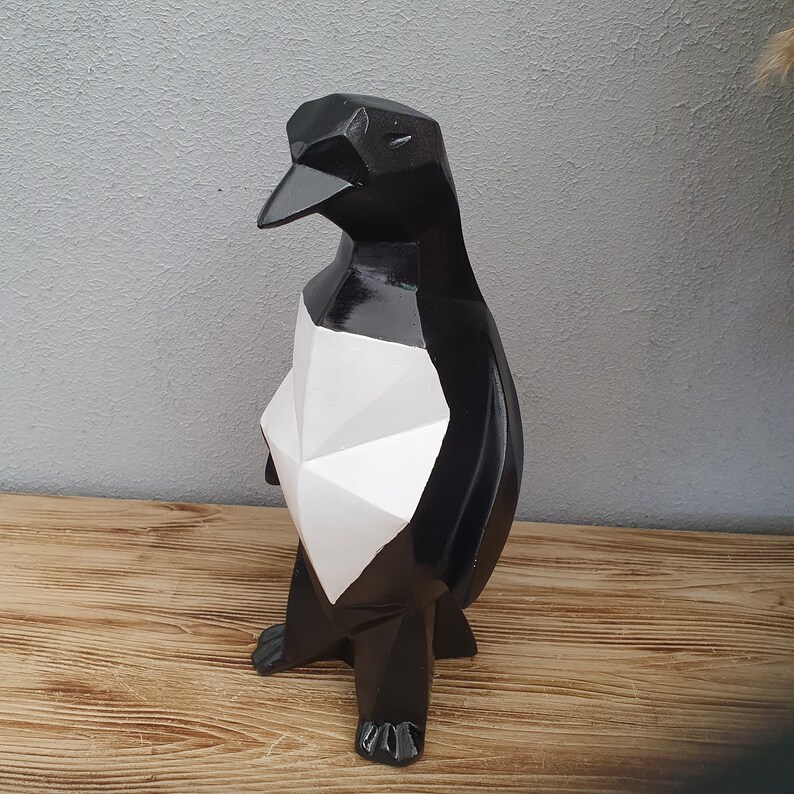 Decorative Cubic Penguin Statue Garden Sculpture Black - Etsy