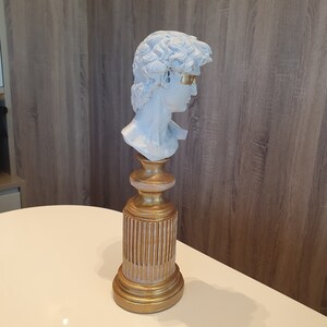 Large David Sculpture Statue, David Bust Statue, 11.81 Inches, White ...