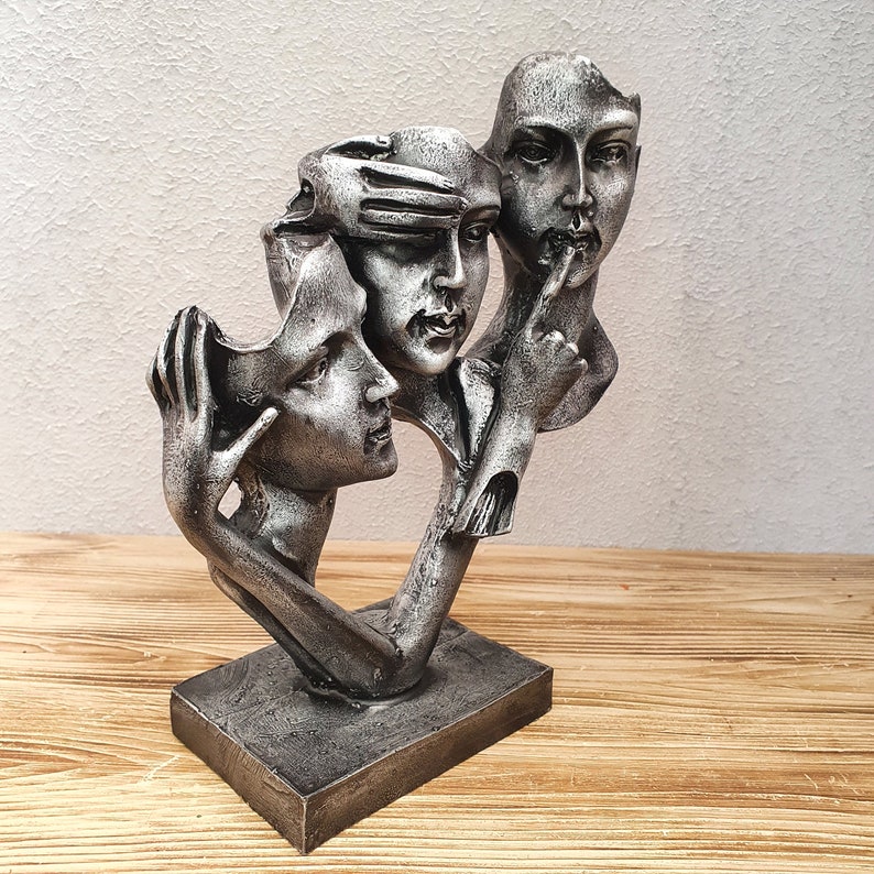 See No Evil Hear No Evil Speak No Evil Mask Sculpture 8.27 | Etsy