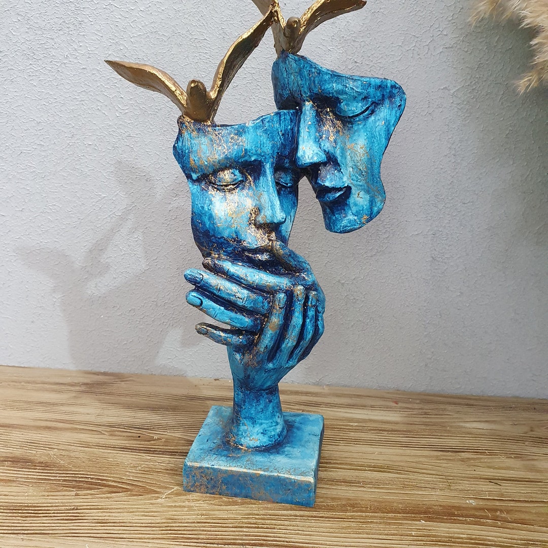 Mask Sculpture Statue Double Mask With Birds Handmade Gift - Etsy