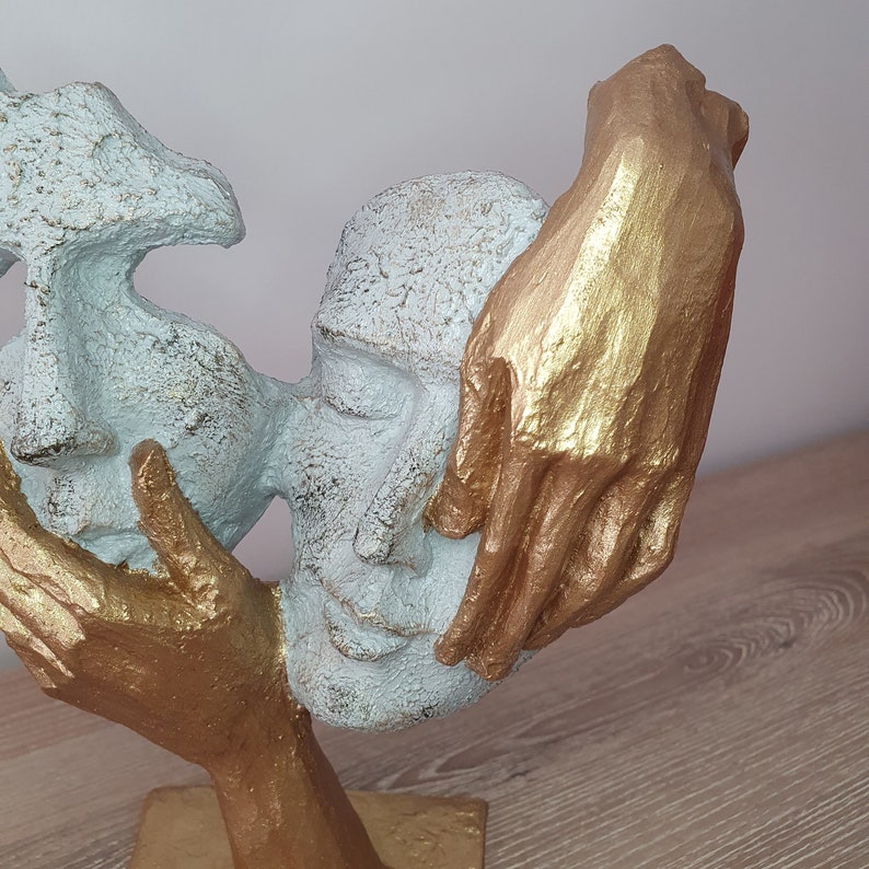 See No Evil Mask Sculpture, Handmade Home Decor Statue (11.41 Inch) - Etsy