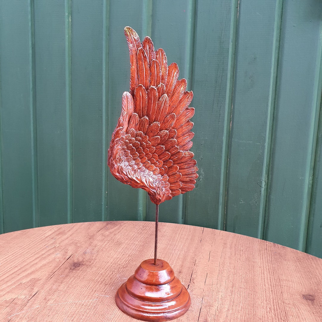 Handmade Red Angel Wing Statue, Home Decor Sculpture - Etsy