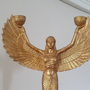 Ancient Isis Statue, Gold Isis Statue, Isıs Open Wings Statue, Goddess ...