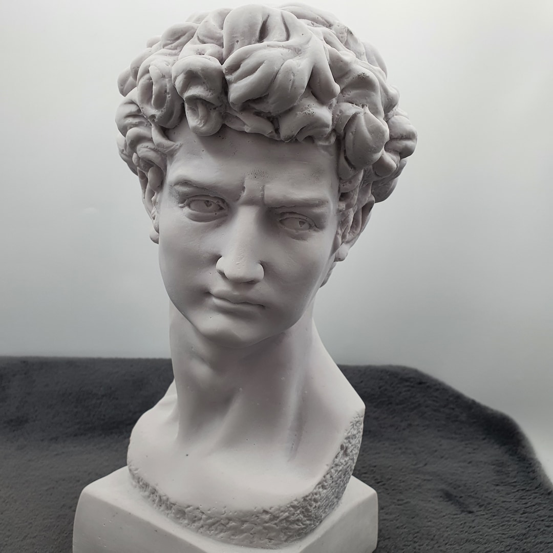 Large David Sculpture Statue, 13 Inches, David Bust Statue, White ...