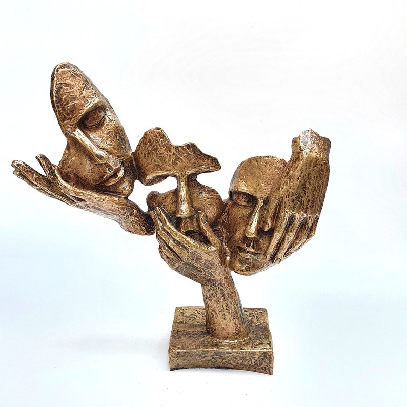 See No Evil Sculpture, Handmade Face Mask Statue, Home Decor - Etsy