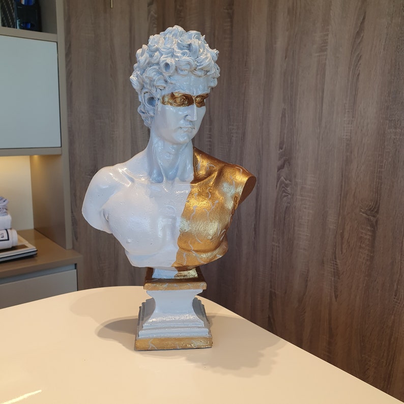 Handmade Large David Bust Statue, Modern Roman Sculpture (17.72 Inches ...