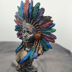 Native American Bust, 11,82 Inches, Indian Woman, Indian Sculpture ...