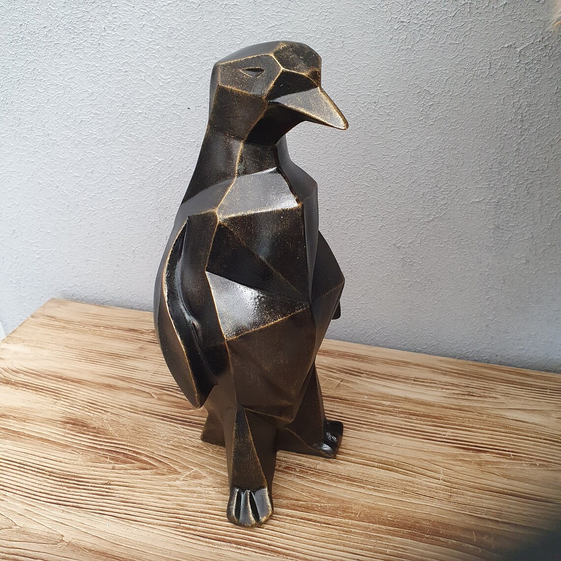 Decorative Cubic Penguin Statue Garden Sculpture Black | Etsy