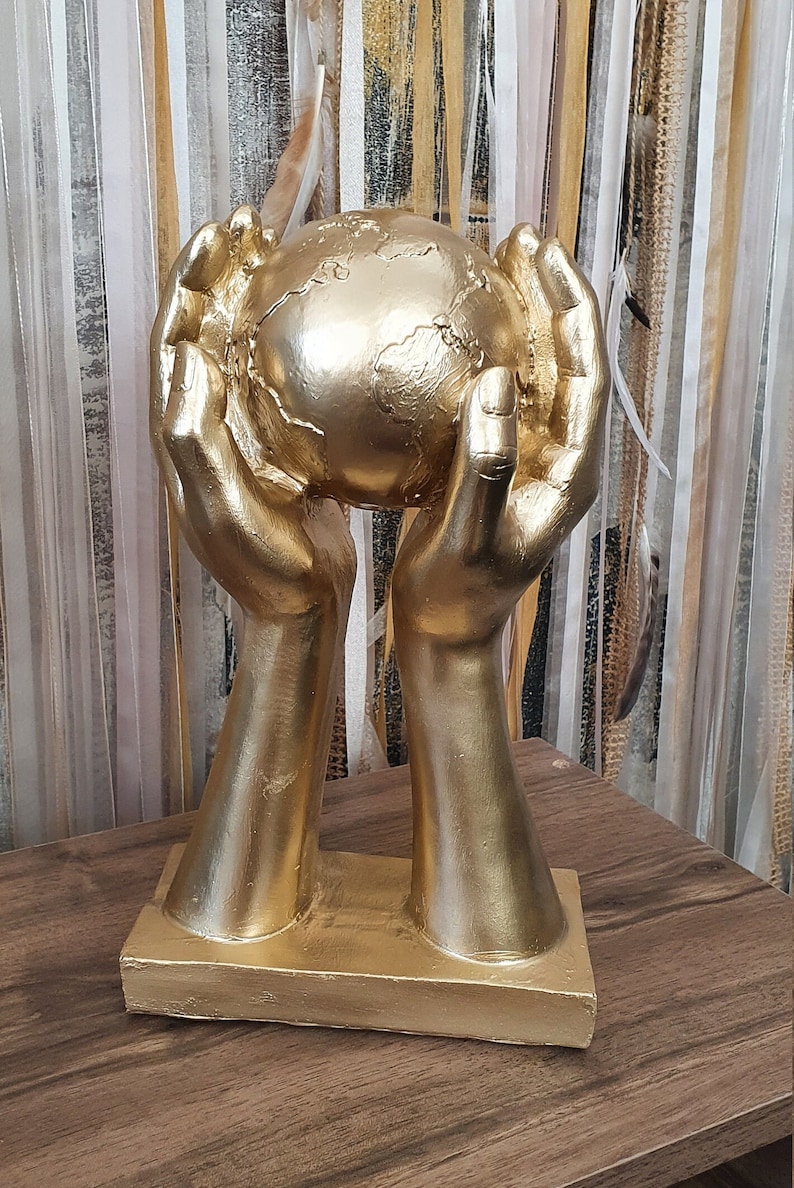 Decorative Hand and Earth Sculpture World Between Hands - Etsy