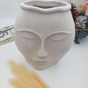 Handmade Two Face Vase, Head Planter, Modern Home Decor (11.81 Inches ...