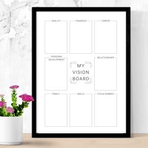 Minimalistic Vision Board Template | Printable Vision Board | Goal ...