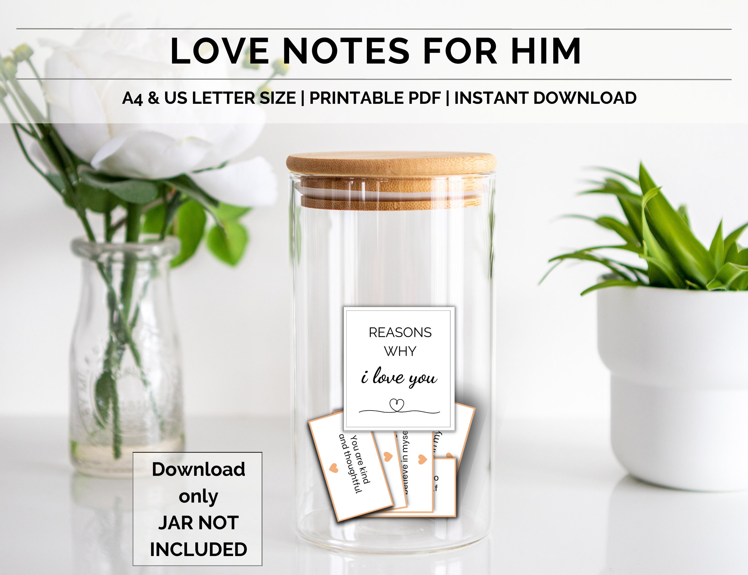 Printable Love Notes for Him, Reasons Why I Love You, Mini Love ...
