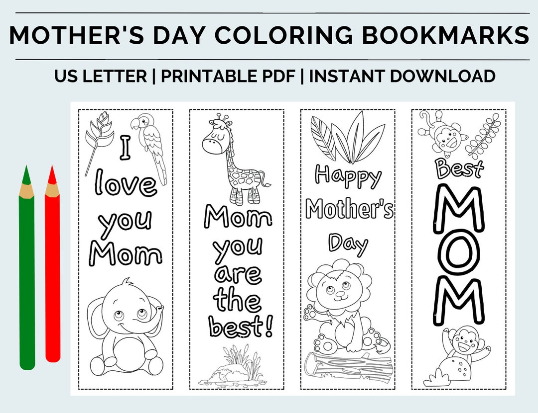 Mom Printable Coloring Bookmark, Coloring Page, Mother's Day Printable ...