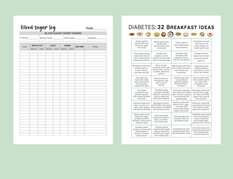Printable Diabetic Meal Plan, Diabetic Food List, Diabetes Meal Ideas ...