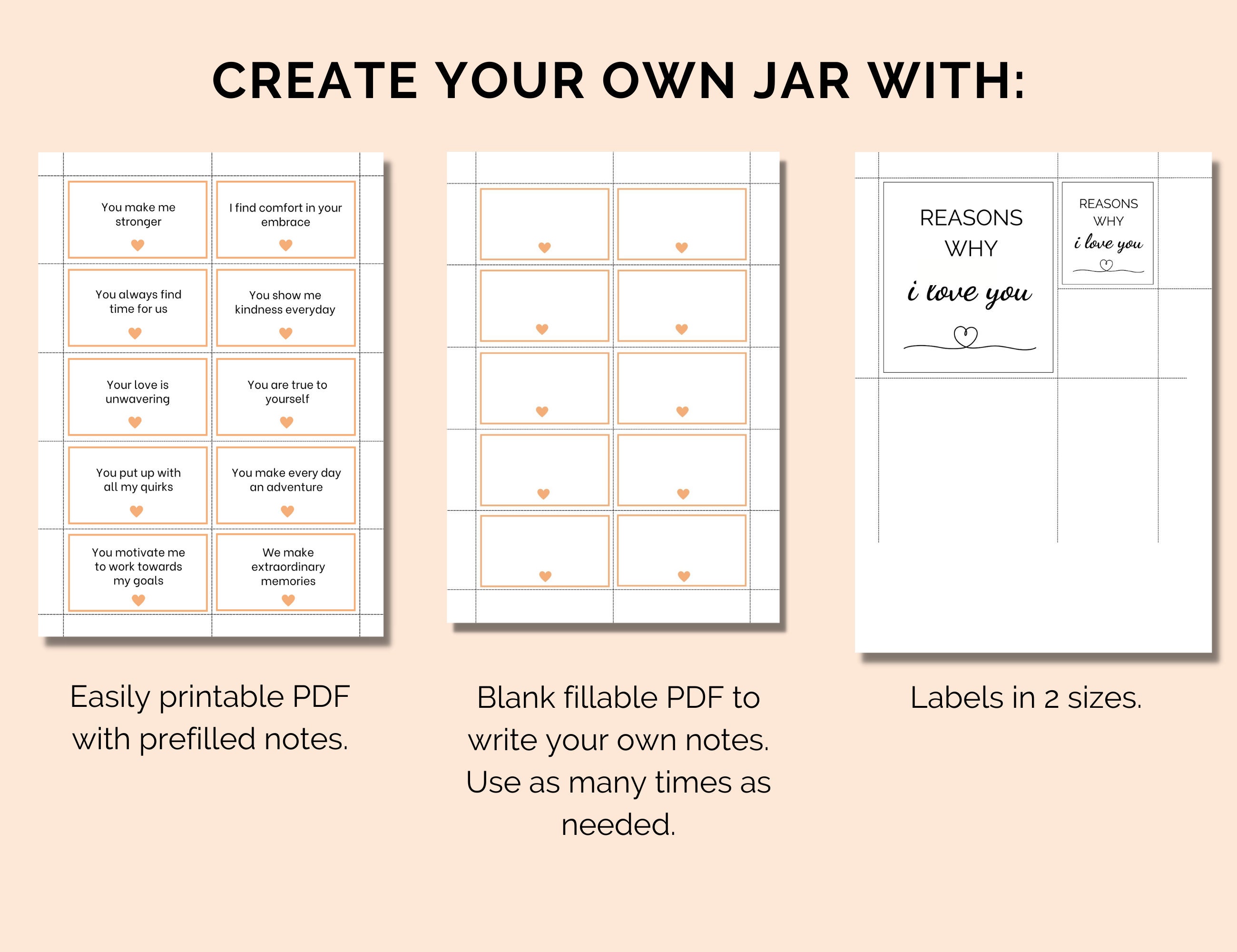 Printable Love Notes for Him, Reasons Why I Love You, Mini Love ...