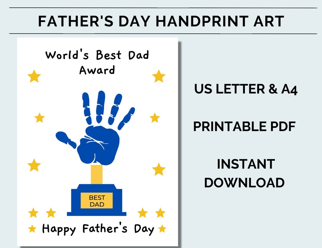 Father's Day Handprint, Craft Father's Day, Kids Baby Toddler Keepsake ...