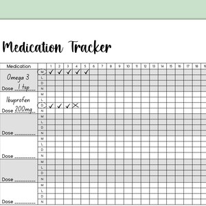 Printable Daily Medication Tracker, Printable Medication Log, Daily ...