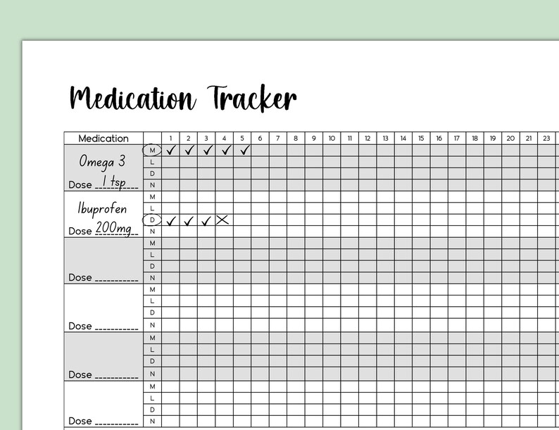 Printable Daily Medication Tracker, Printable Medication Log, Daily ...