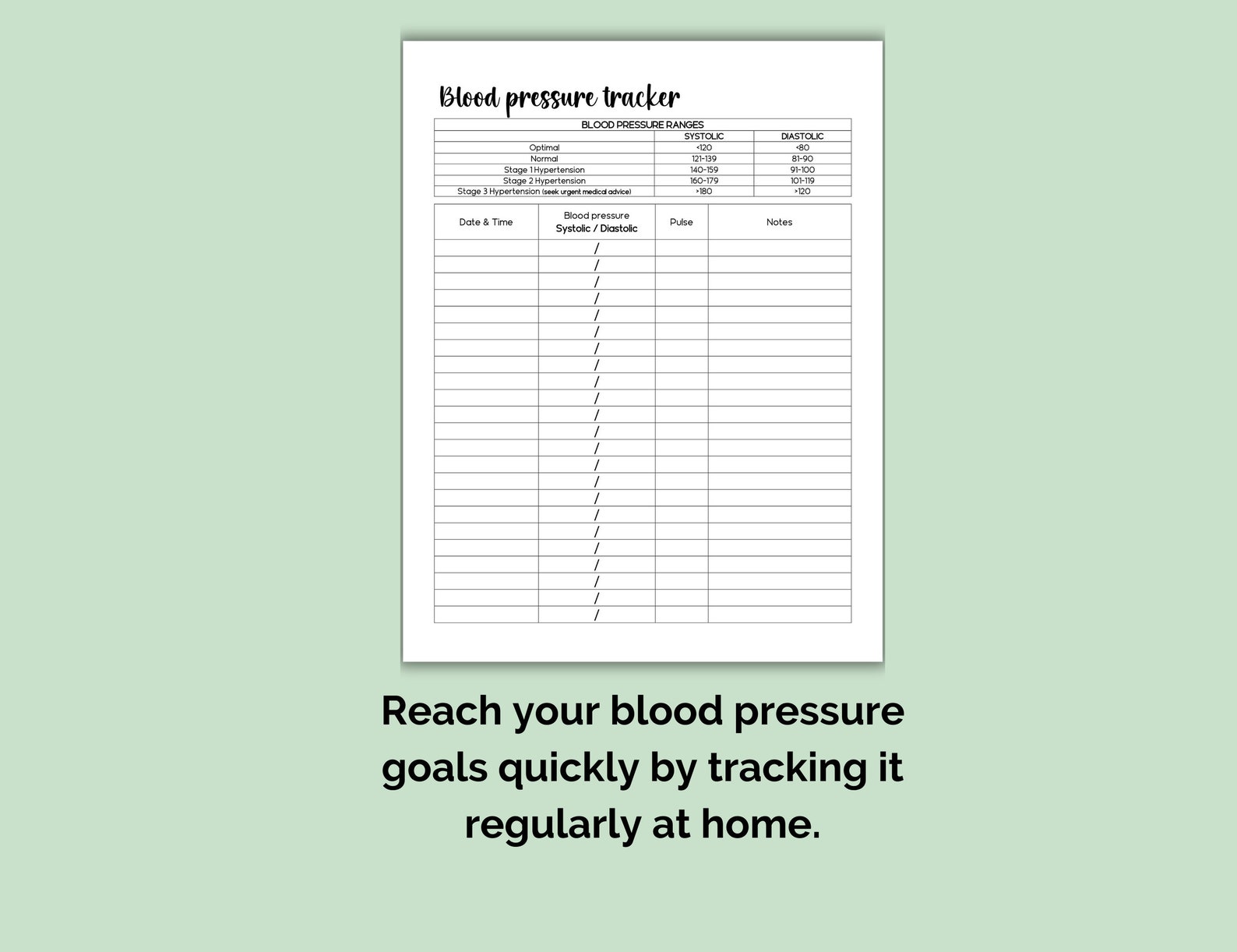 Blood Pressure Log, Hypertension Tracker, Blood Pressure Chart, Health ...