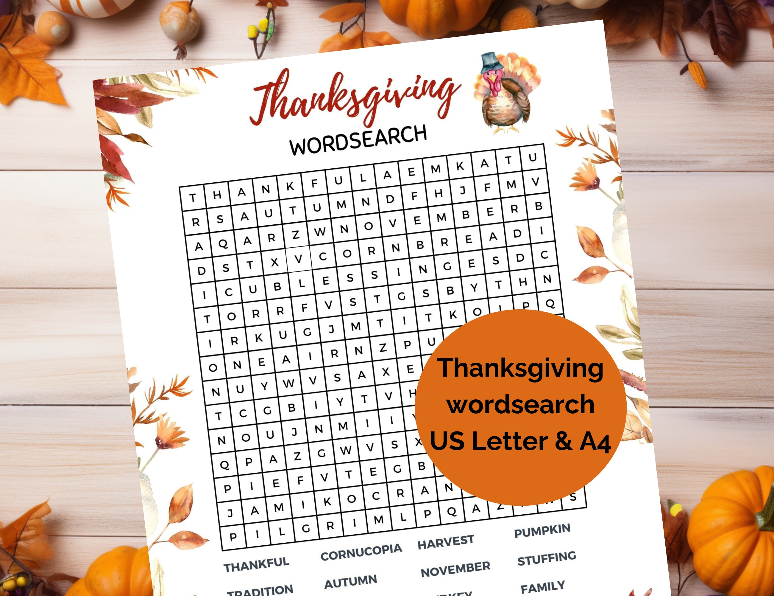 Printable Thanksgiving Word Search, Thanksgiving Party Game ...