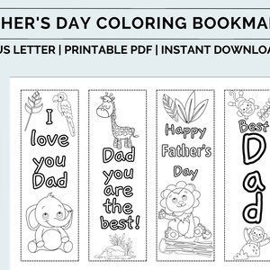 Dad Printable Coloring Bookmark Coloring Page Father's - Etsy