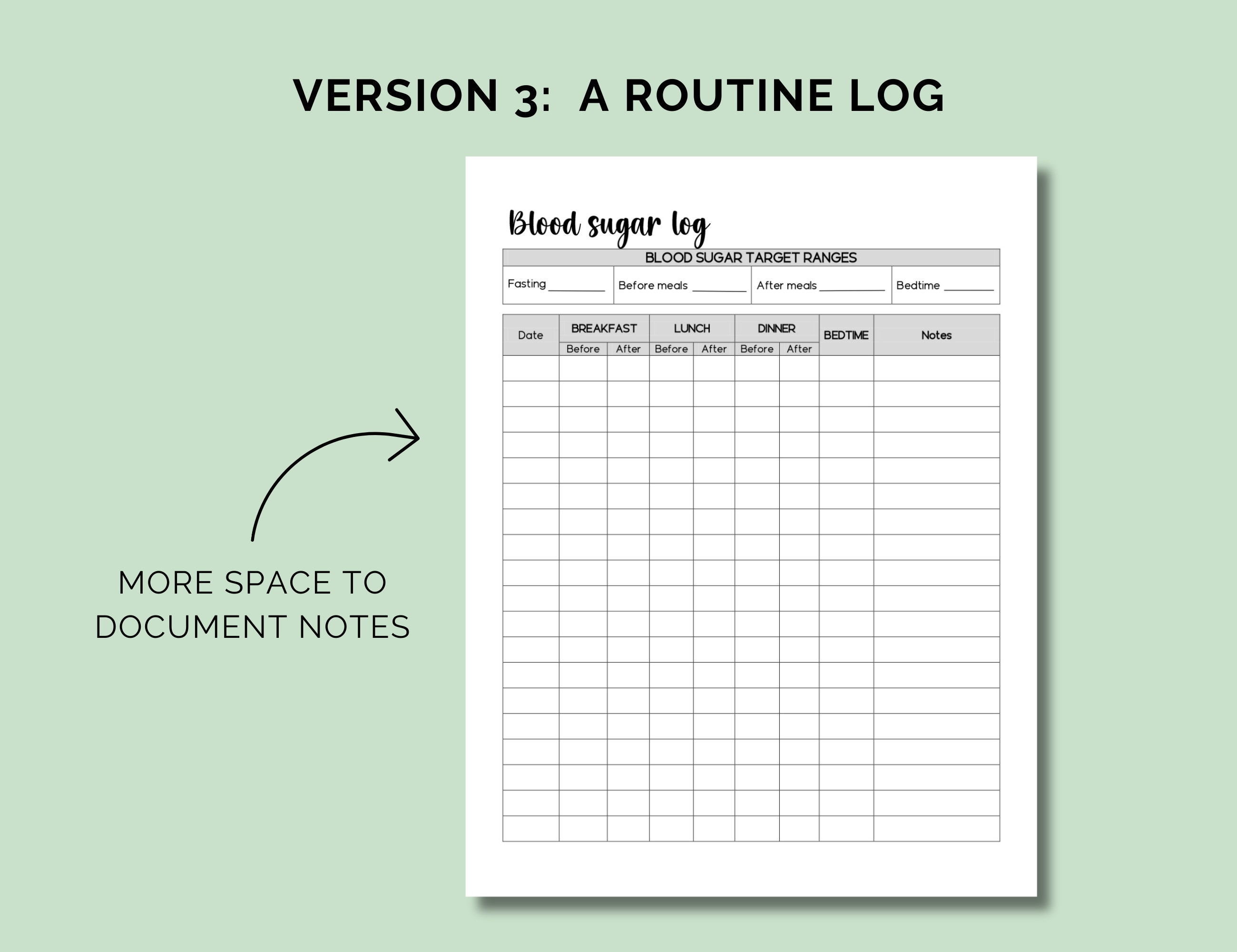 Weekly Blood Sugar Log Printable, Blood Glucose Tracker, Diabetic ...