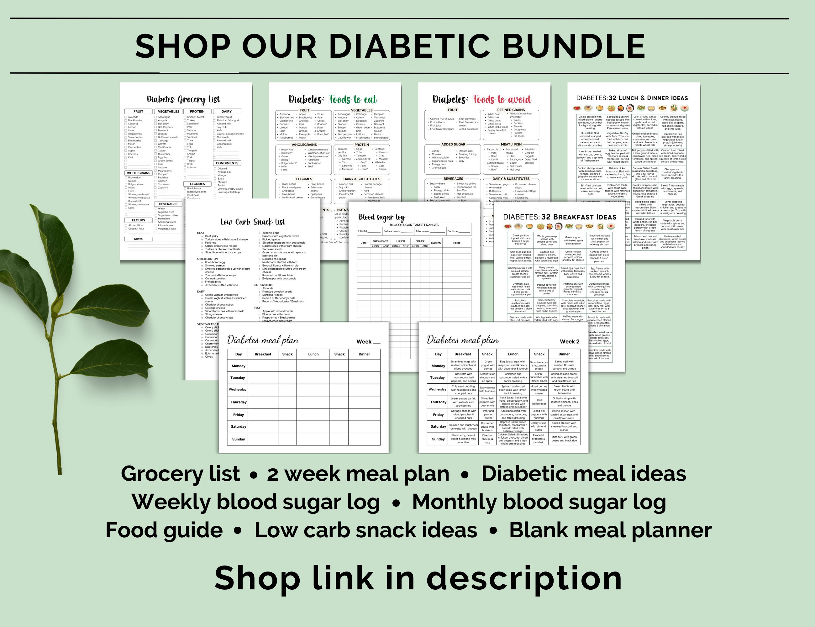 Blood Sugar Log Printable, Blood Glucose Tracker, Diabetic Planner ...