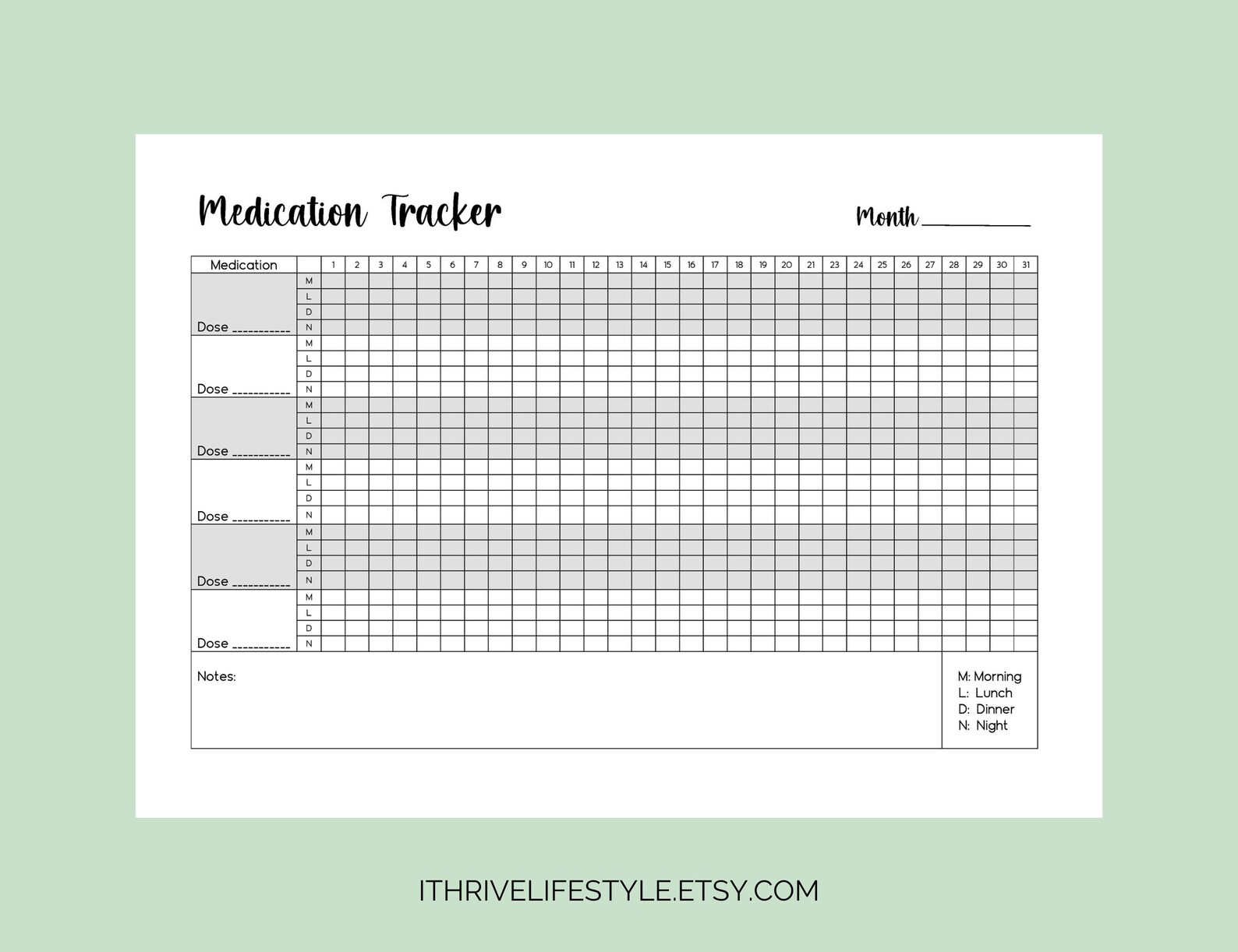Printable Daily Medication Tracker, Printable Medication Log, Daily ...