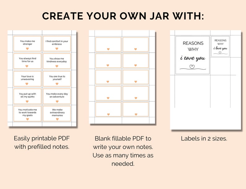 Printable Love Notes for Him, Reasons I Love You, Valentines Day Gift ...