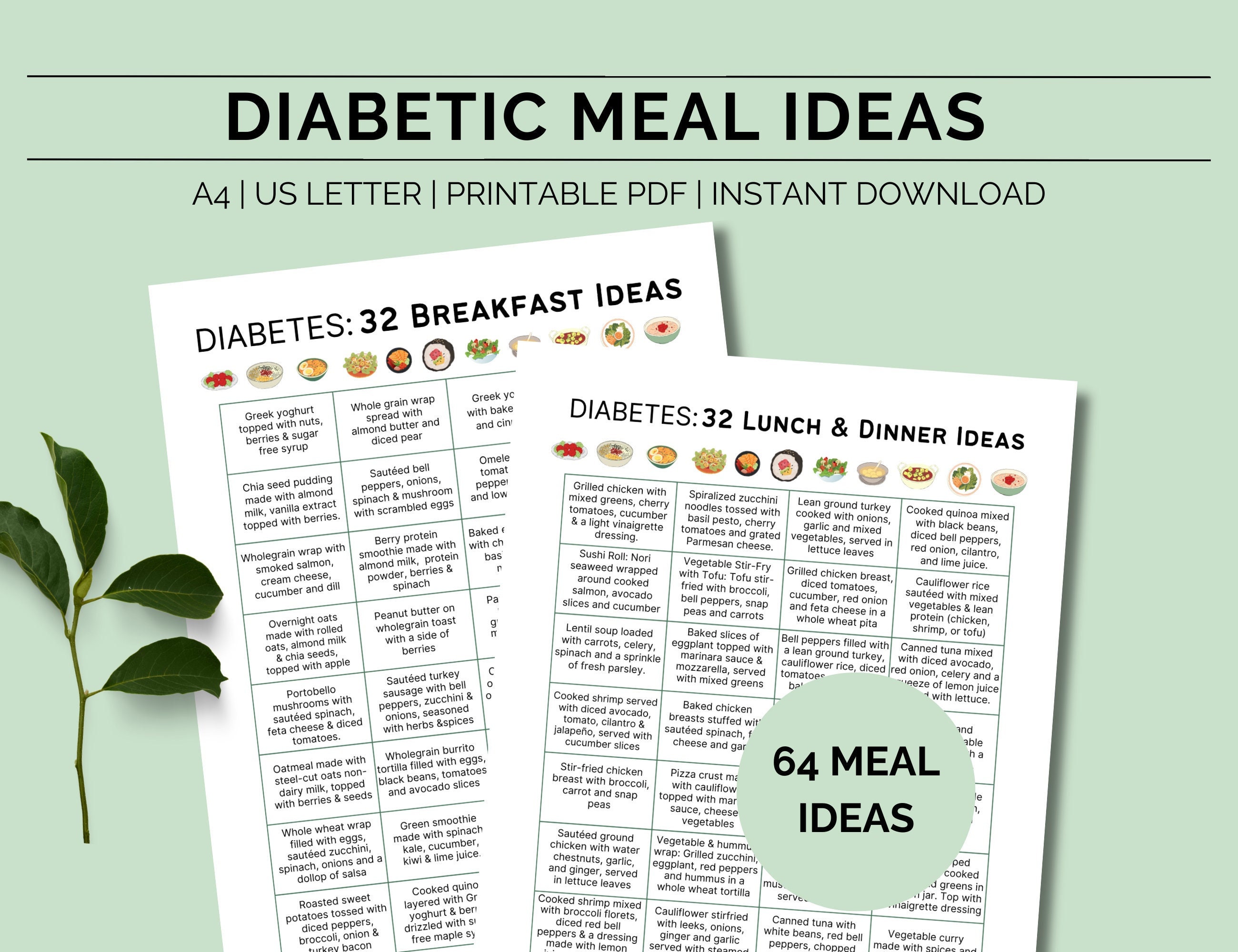 Diabetes Meal Ideas, Diabetic Food List, Diabetes Food Planner ...