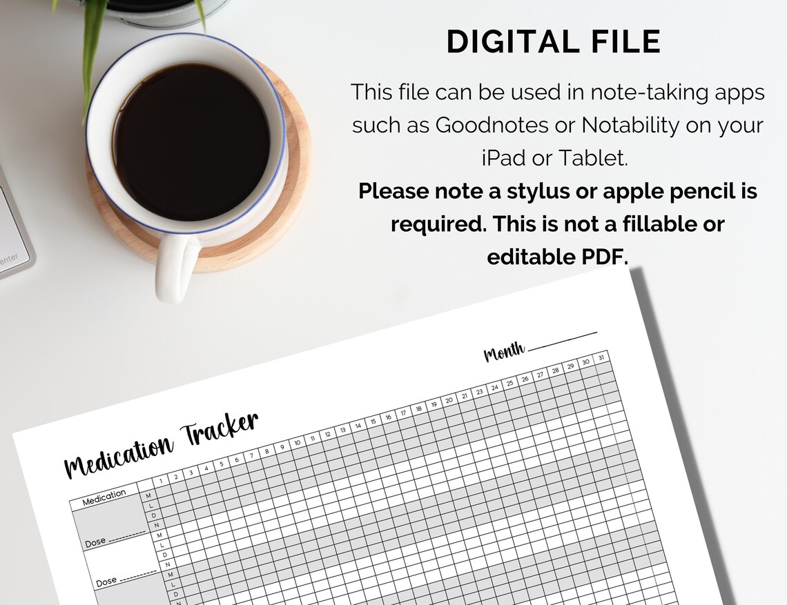 Daily Medication Tracker, Printable Medication Log, Daily Medication ...