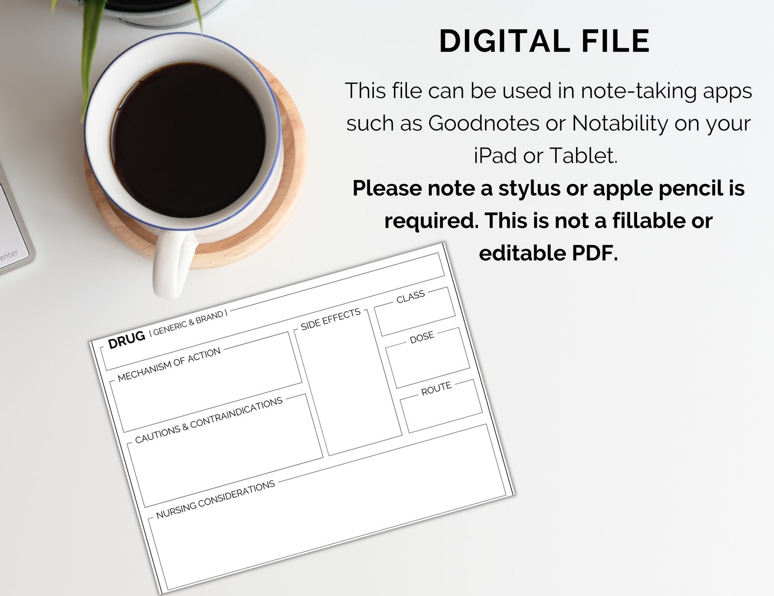Nursing Drug Card Template, Pharmacology Printable, Nursing Notes ...