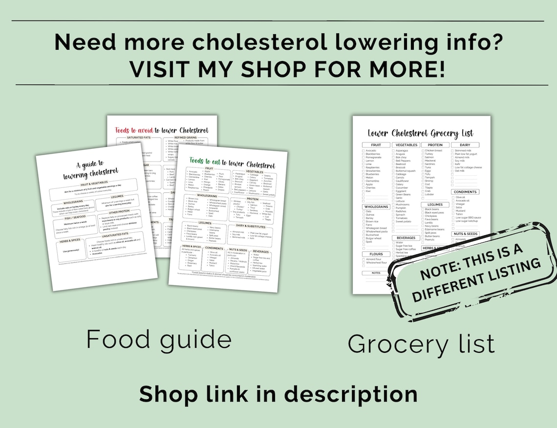 Cholesterol Log Printable, Lipids Tracker, Health Tracker, Cholesterol ...