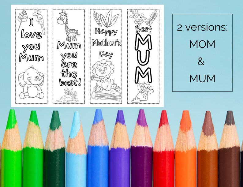 Mom Printable Coloring Bookmark, Coloring Page, Mother's Day Printable ...