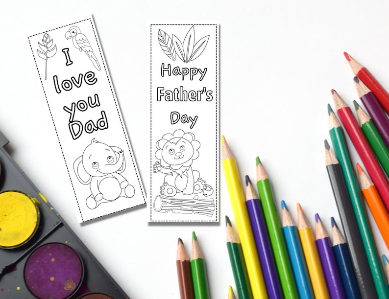 Dad Printable Coloring Bookmark, Coloring Page, Father's Day Printable ...
