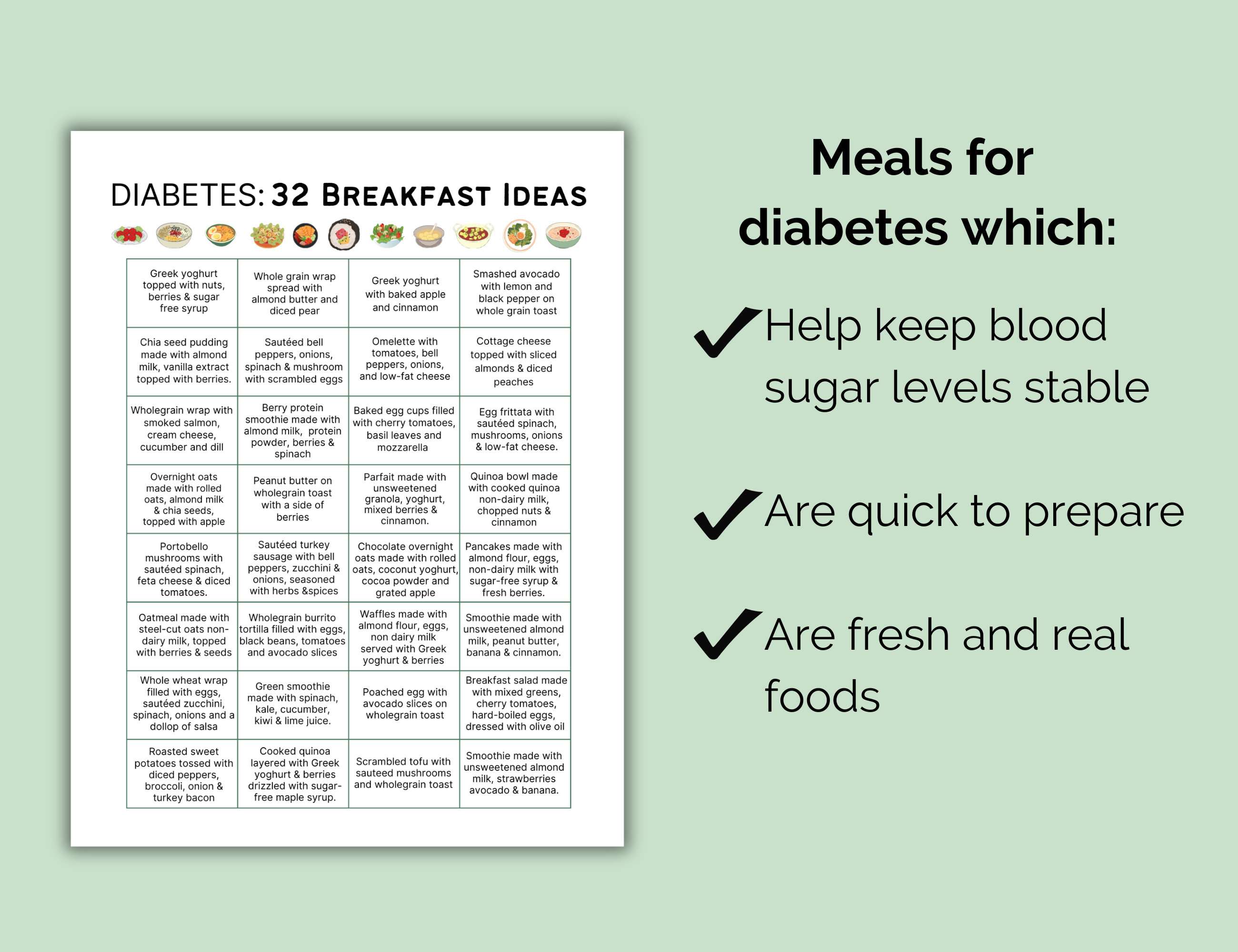 Diabetes Meal Ideas, Diabetic Food List, Diabetes Food Planner ...
