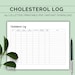 Cholesterol Log Printable, Lipids Tracker, Health Tracker, Cholesterol ...